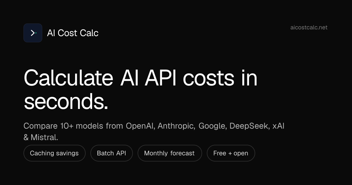 AI API Cost Calculator — Compare LLM Pricing in 2026